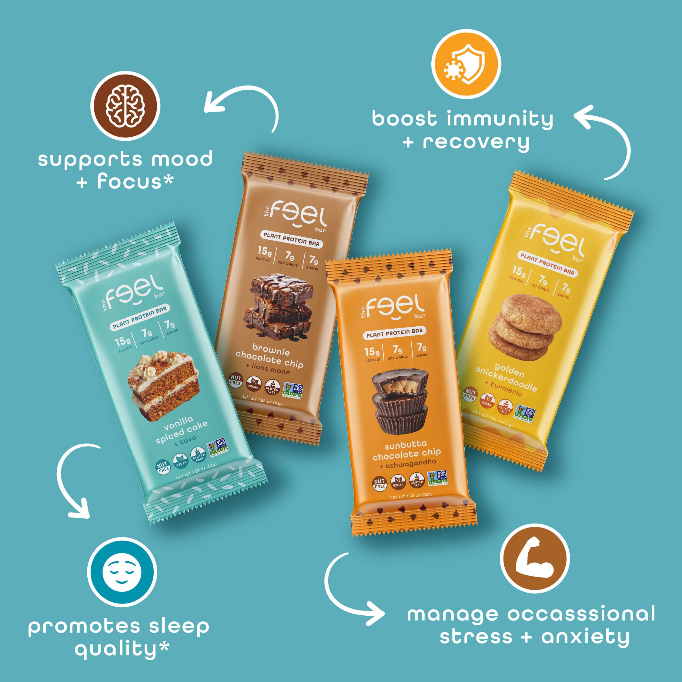 Feel Bars - Functional Vegan Protein Bars - Variety Pack 🥇 – The Feel Bar