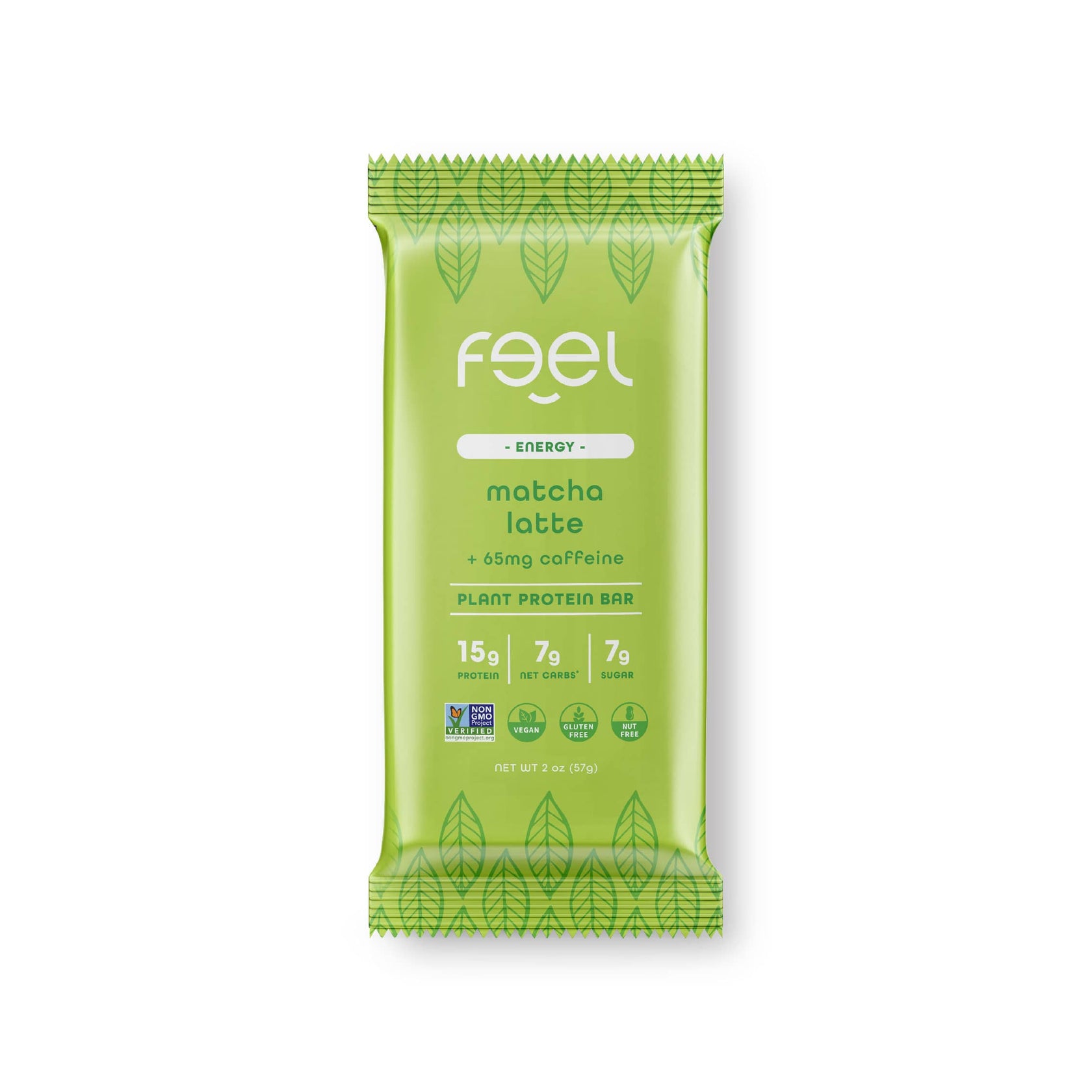 Feel Bars - Matcha Latte (Caffeinated) - Plant Protein Bars (10 Pack ...