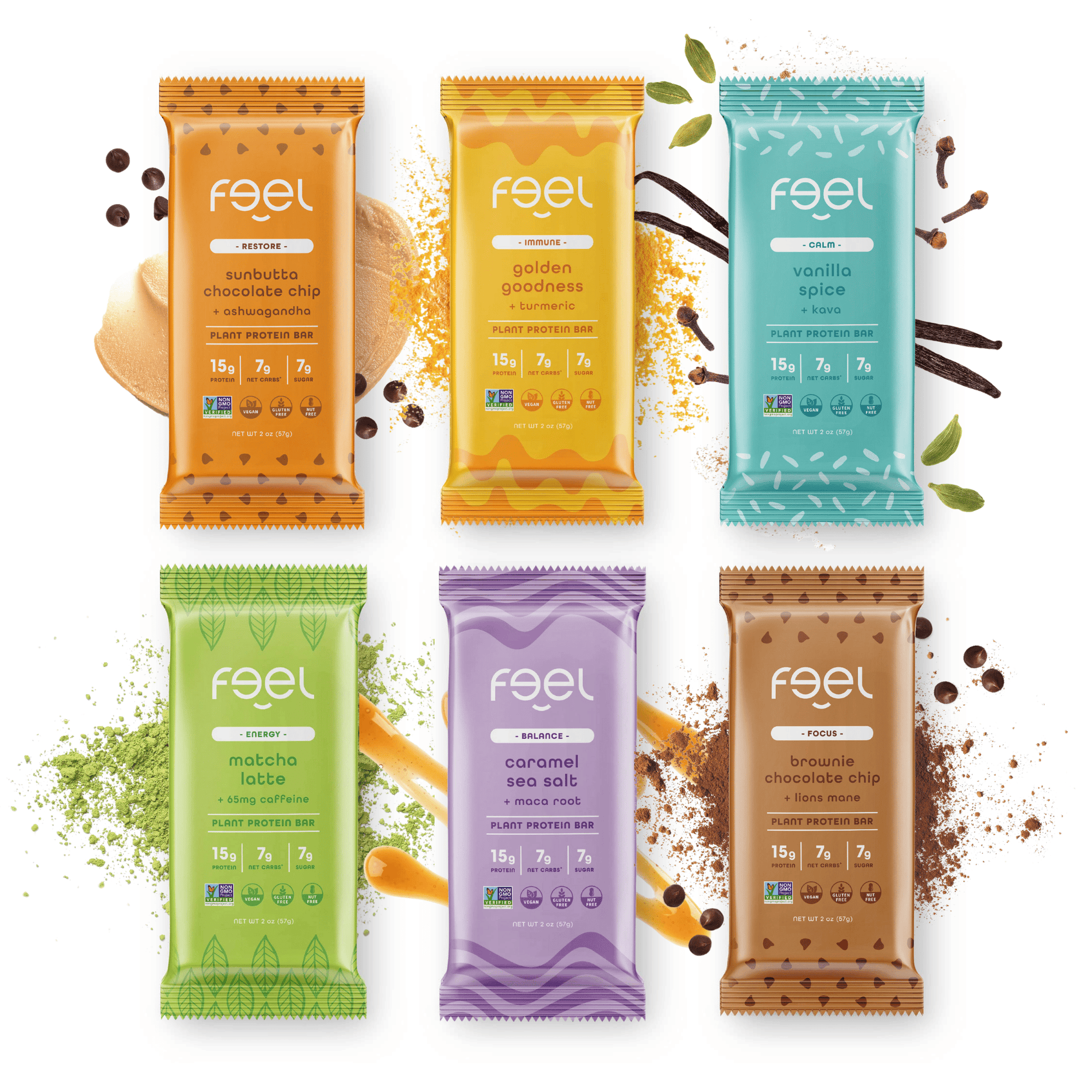 Feel Bars - Functional Vegan Protein Bars - Variety Pack 🥇 – The Feel Bar
